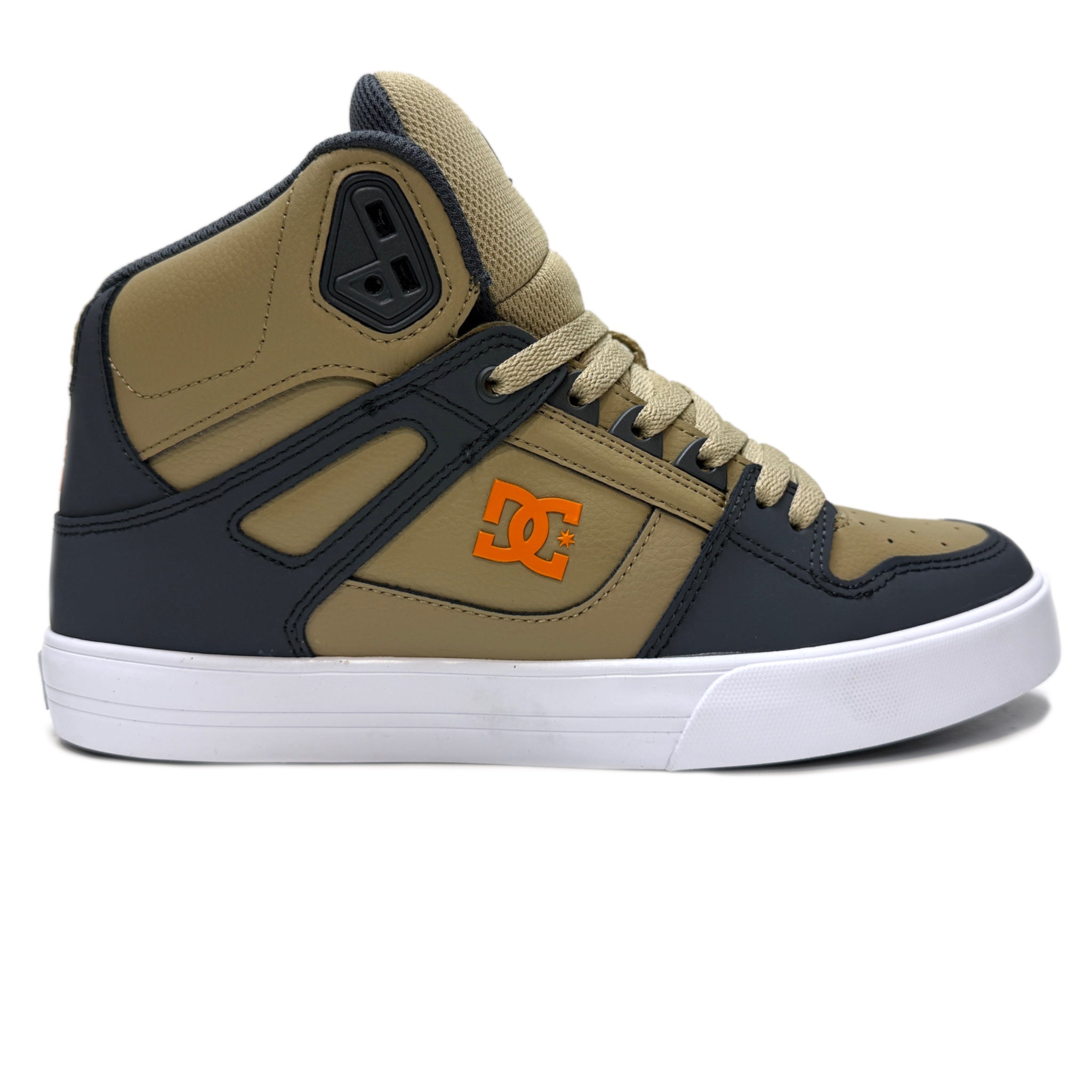 DC SHOES PURE HIGH TOP WC TAN GREEN GREY ORANGE TRAINERS ...