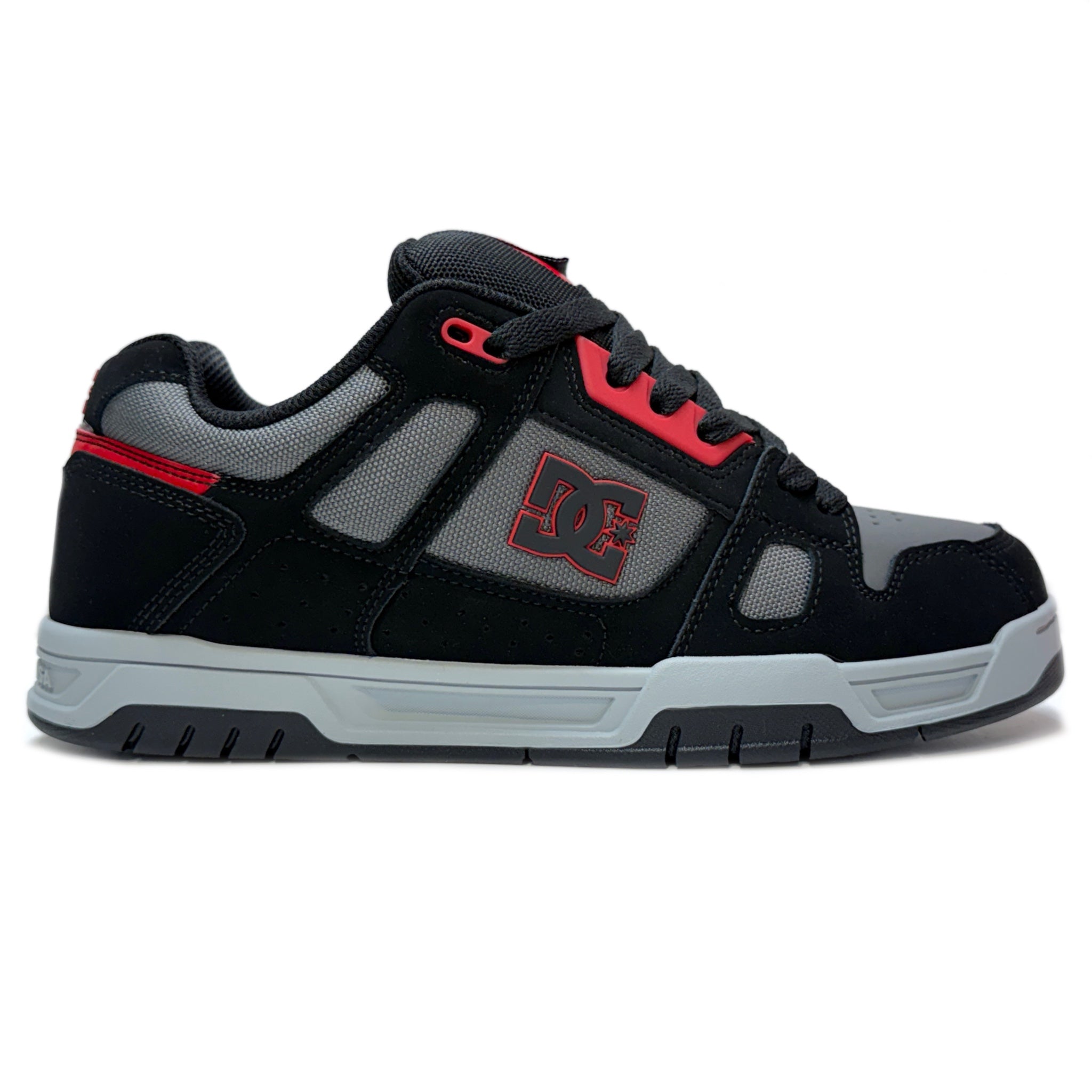 DC SHOES STAG BLACK GREY RED TRAINERS – Rageclothingstore